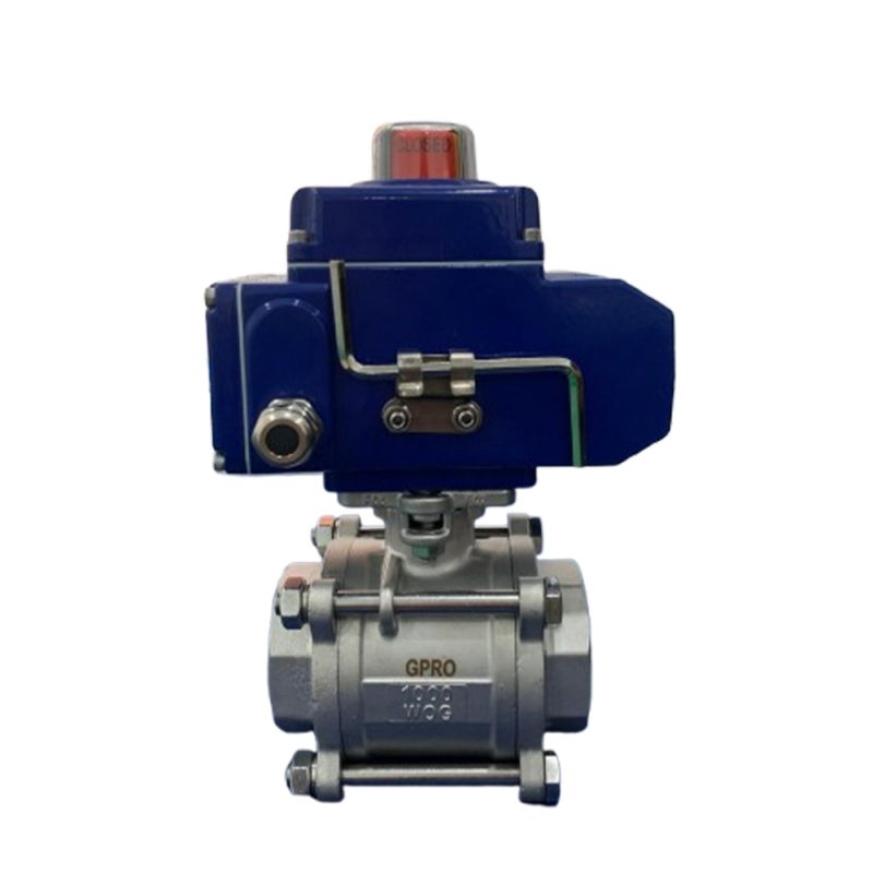 GPRO STAINLESS STEEL 3PC BALL VALVE SCREW END WITH ELECTRIC ACTUATOR ...